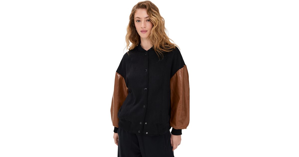 Line & Dot Varsity Jacket in Black | Lyst