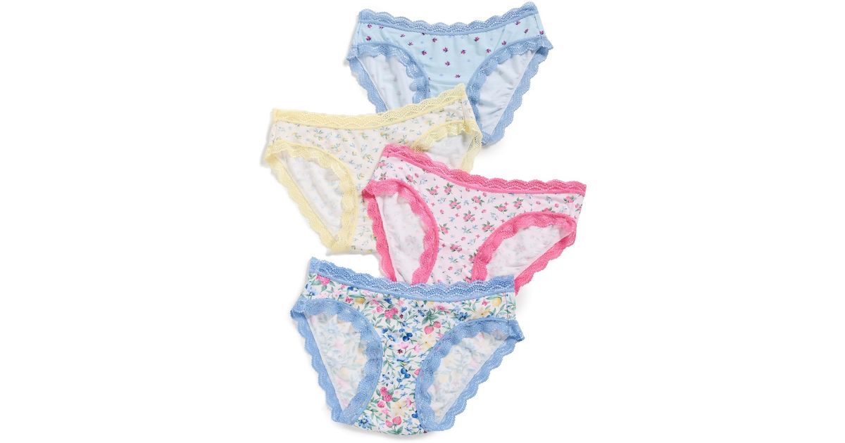 Stripe & Stare Original Knicker Four Pack Summer Garden in Blue | Lyst