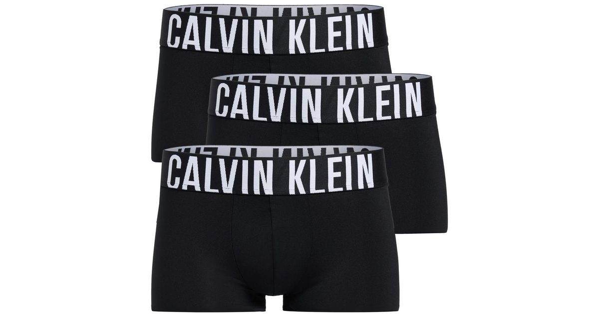 Calvin Klein Intense Power Micro 3-Pack Low Rise Trunks in Black for ...