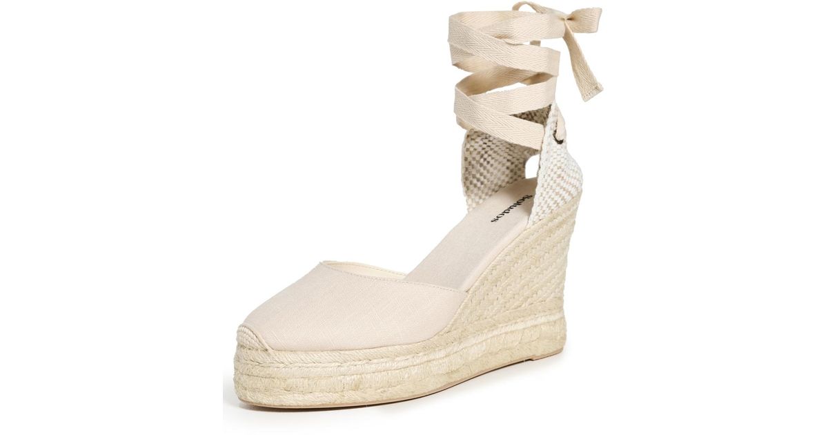 Soludos Platform Wedge Espadrilles in White | Lyst