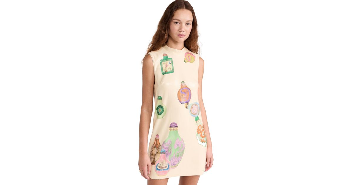 ALÉMAIS Chesca Mini Dress in Natural | Lyst