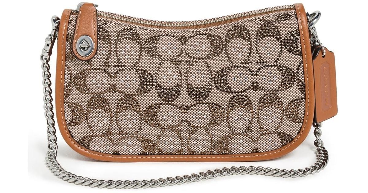 COACH Crystals Signature Jacquard Swinger 20 Bag | Lyst