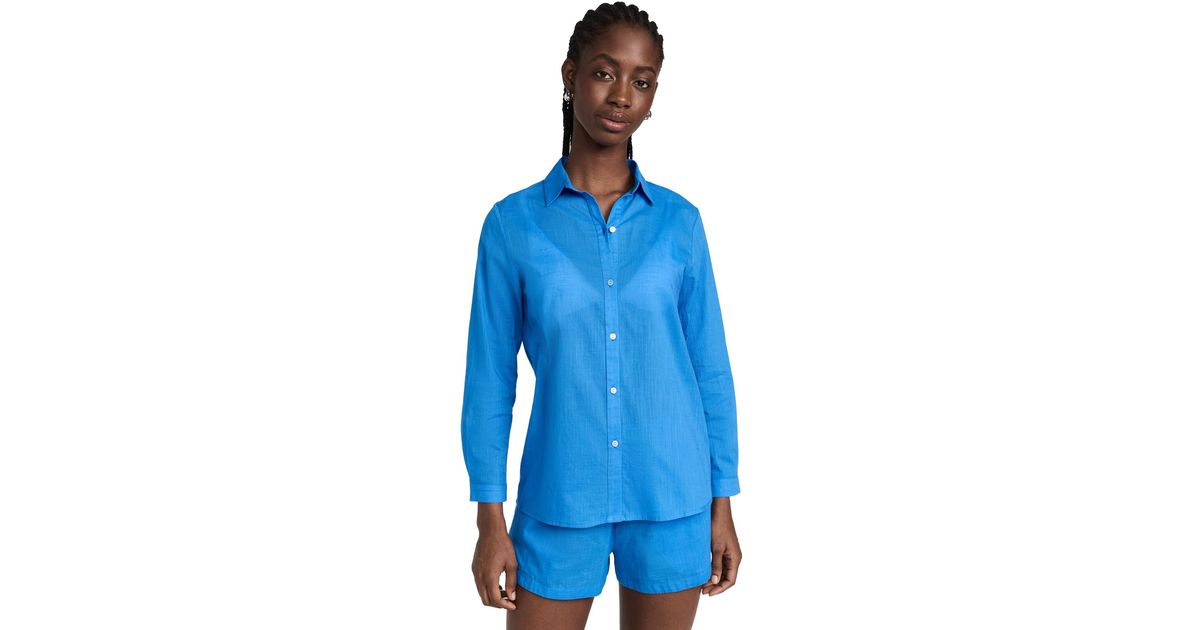 Playa Lucila Button Down Shirt in Blue | Lyst