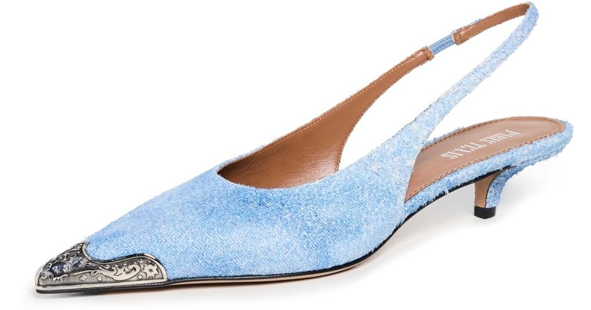 Paris Texas Jessica Western Slingbacks 35Mm in Blue | Lyst