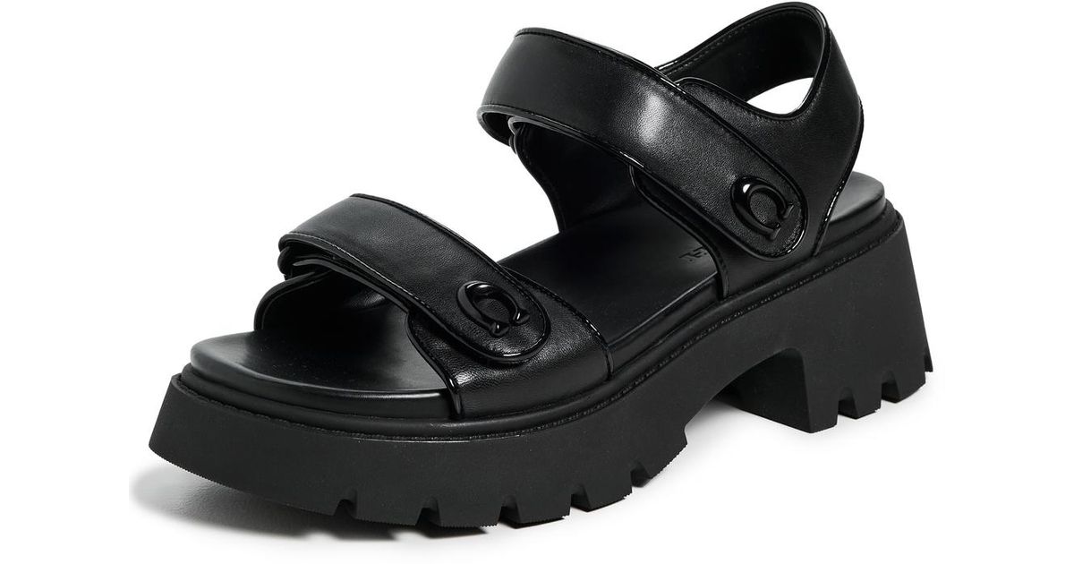 COACH Brynn Platform Sandals in Black | Lyst