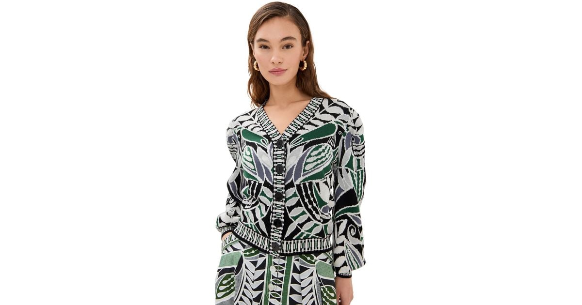 FARM Rio Far Rio Ace Nature Knit Cardigan Ace Nature Back X in Black | Lyst