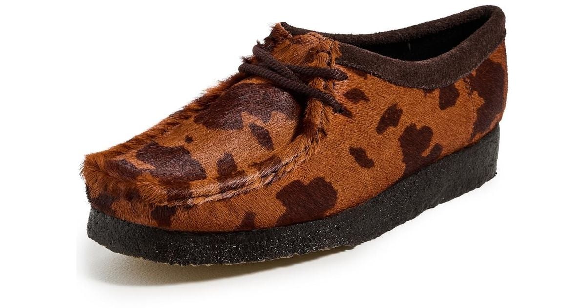 Clarks Cow Hair Wallabee Shoes in Brown | Lyst