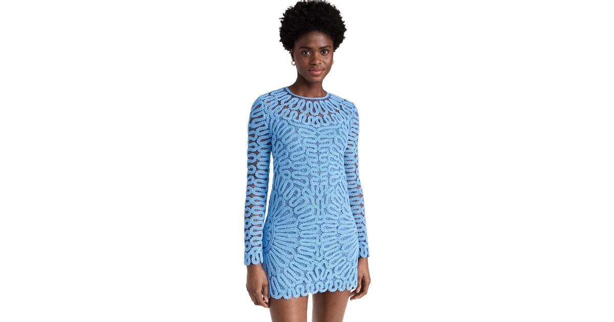 Jonathan Simkhai Mccall Cage Crochet Embroidery Mini Dress in Blue | Lyst