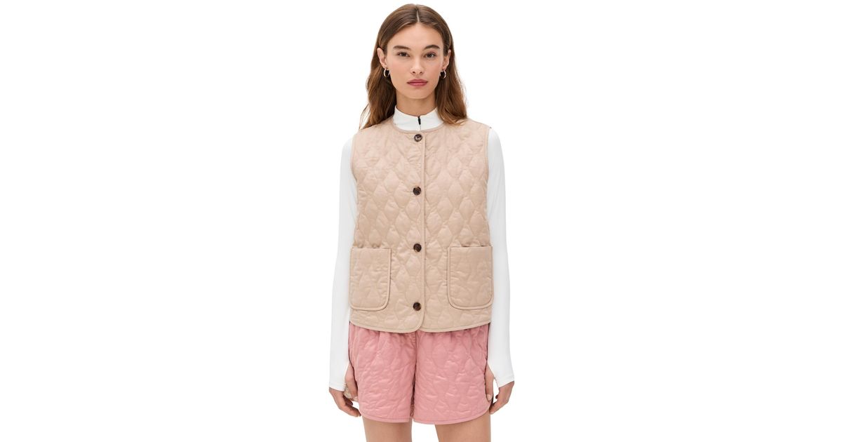 Varley Karla Quilted Vest in Pink | Lyst