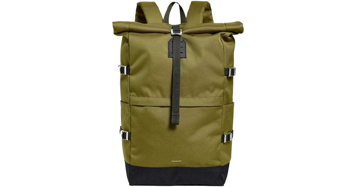 Sandqvist Icon Large Rolltop Backpack in Green for Men | Lyst