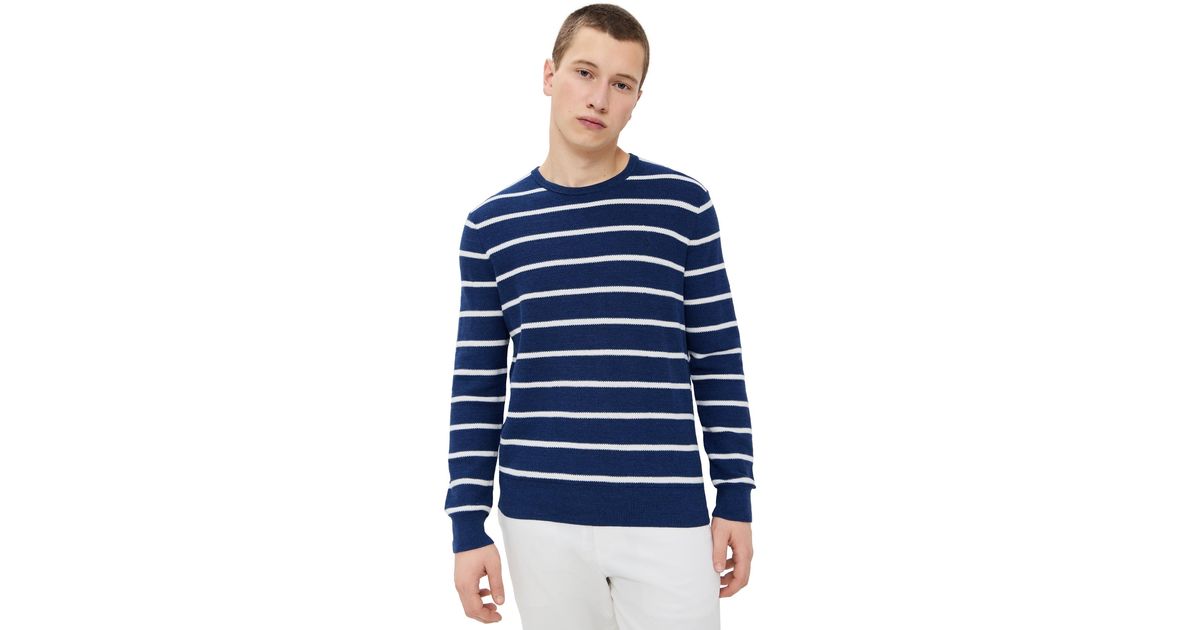 Polo Ralph Lauren Poo Raph Auren Triped Cotton Crew Neck Weater Navy Cobo X in Blue for Men | Lyst