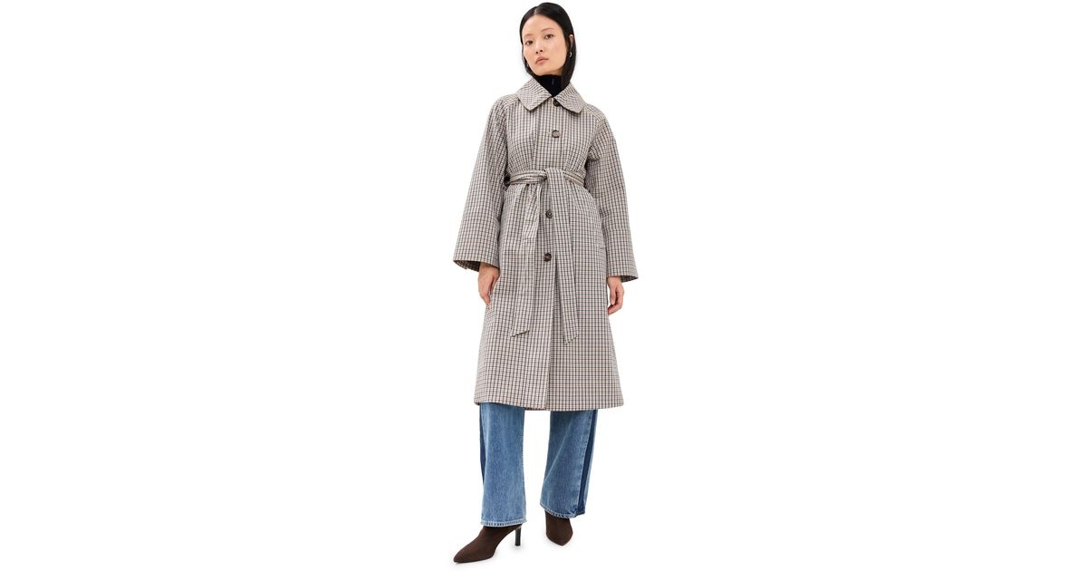Barbour Beatrix Check Showerproof Trench Coat | Lyst