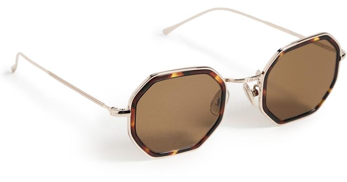 Illesteva Dylan Tate Star Tortoise/ W Flat Lenses in Black | Lyst