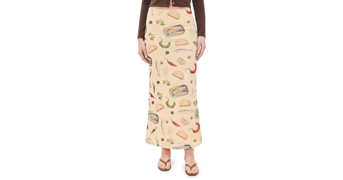 Bailey Rose Printed Skirt in Natural | Lyst