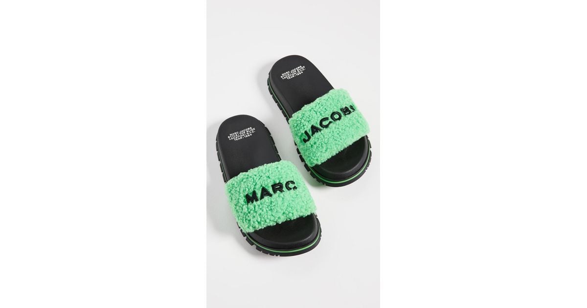 Marc Jacobs The Teddy Slides in Green | Lyst