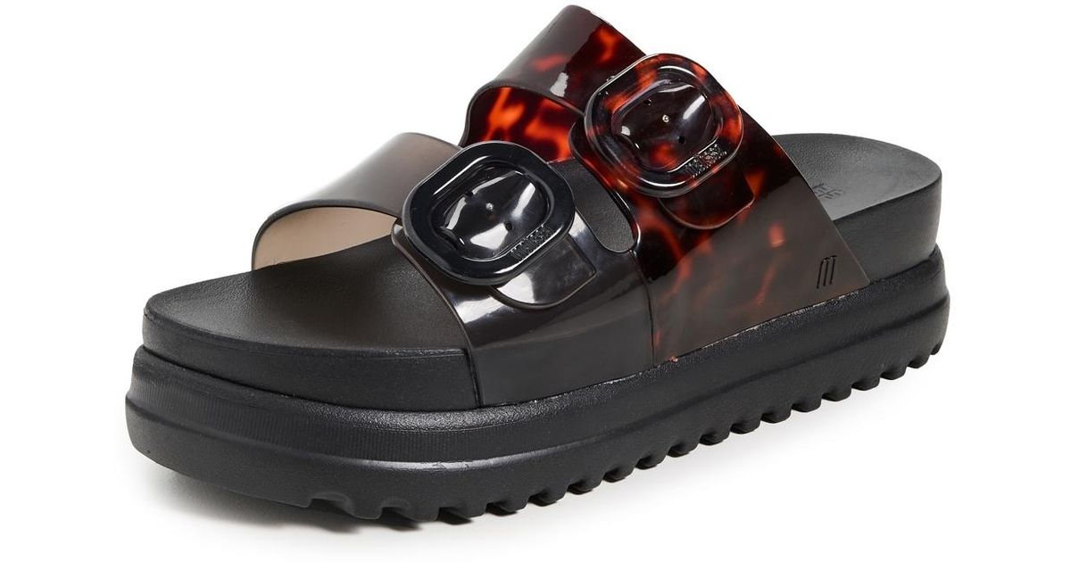 Melissa Cozy Platform Jelly Sandals in Black | Lyst