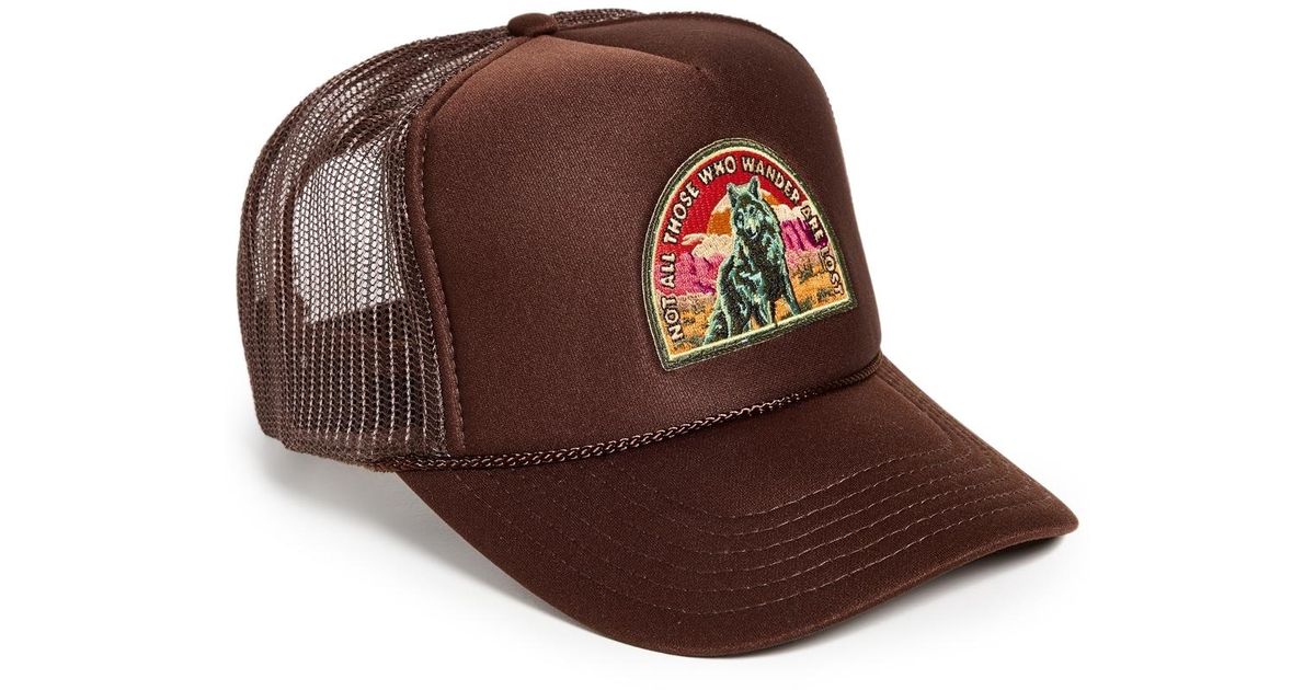 Freya Wander Wolf Trucker Hat in Brown | Lyst