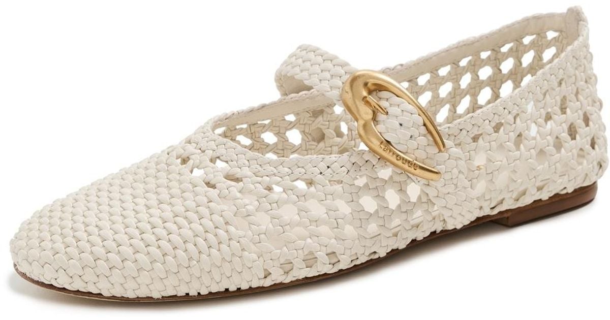 Larroude Verona Macrame Ballet Flats in White | Lyst