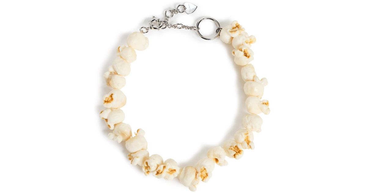 Acne Studios Popcorn Necklace in White | Lyst