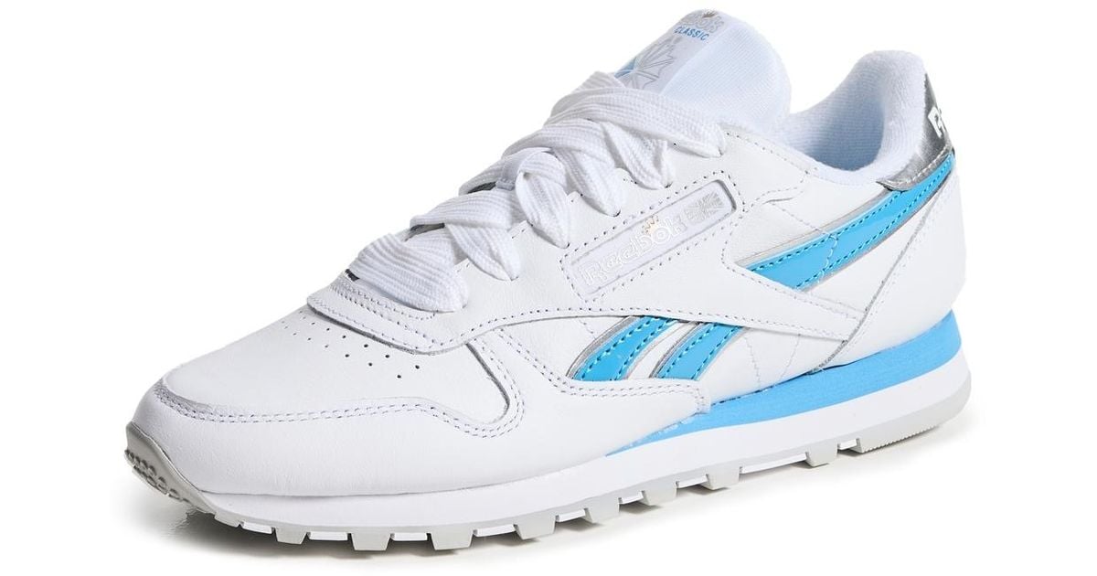 Reebok X Angel Reese Classic Leather Sneakers in Blue | Lyst
