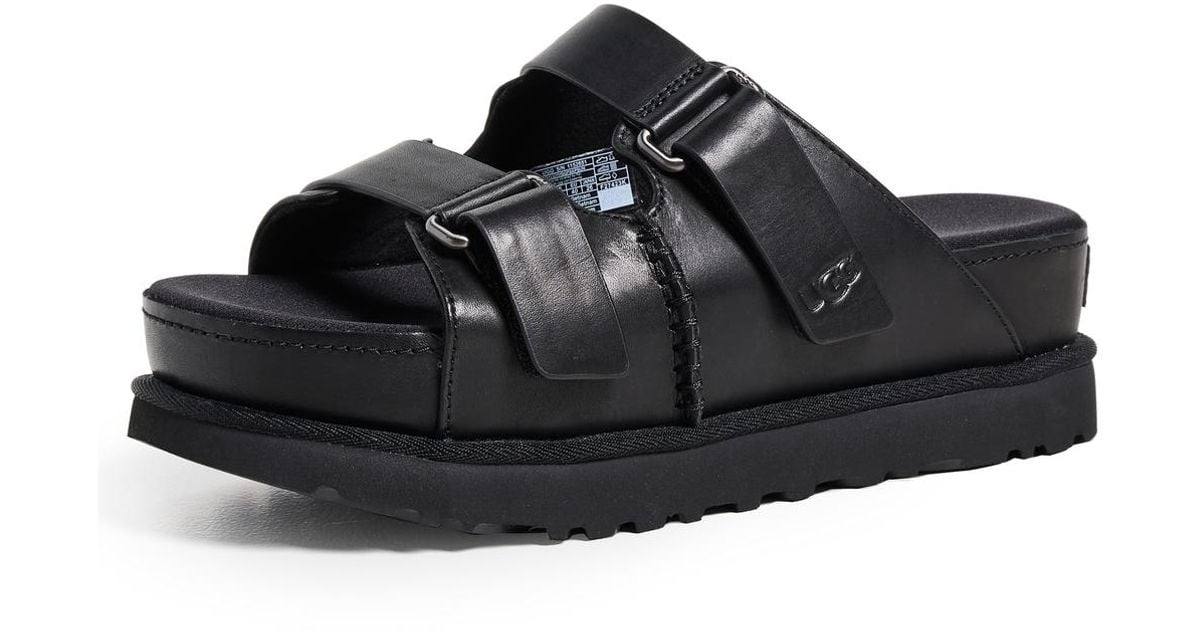 UGG Goldenstar Hi Slides in Black | Lyst