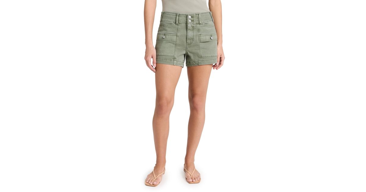 PAIGE Olivia Cargo Shorts in Green | Lyst