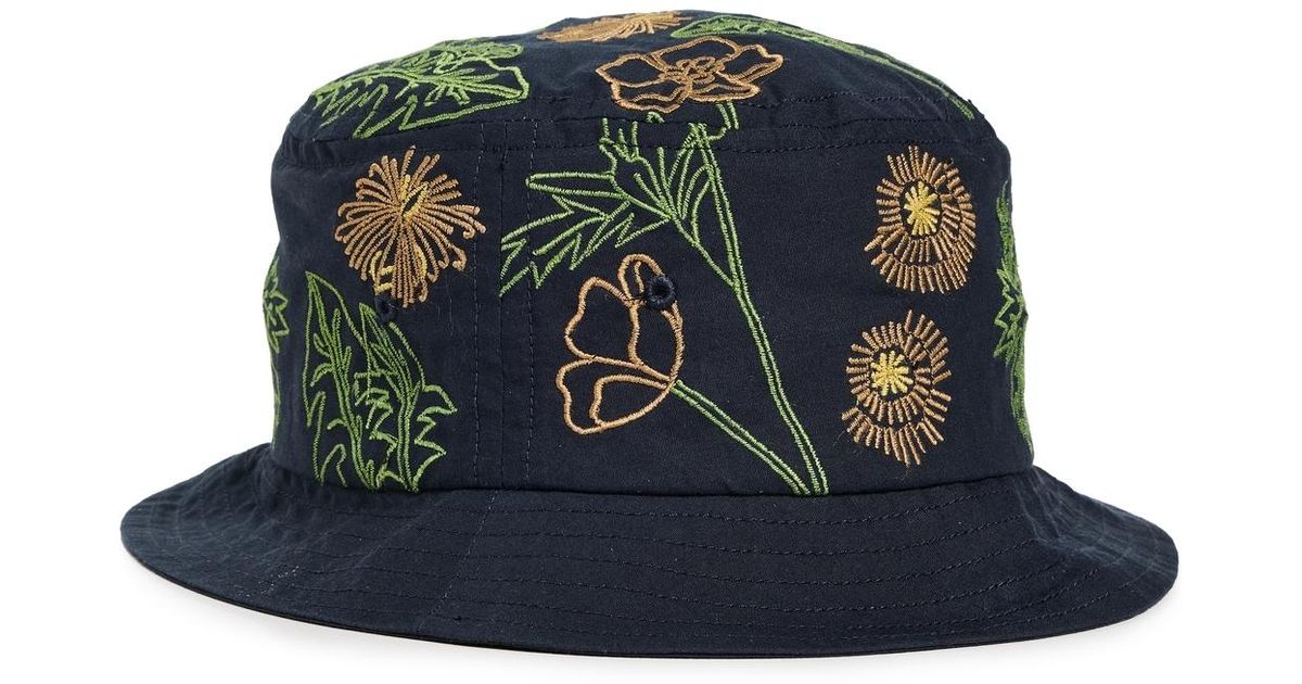 Universal Works X Flower Mountain Beach Hat in Black for Men | Lyst