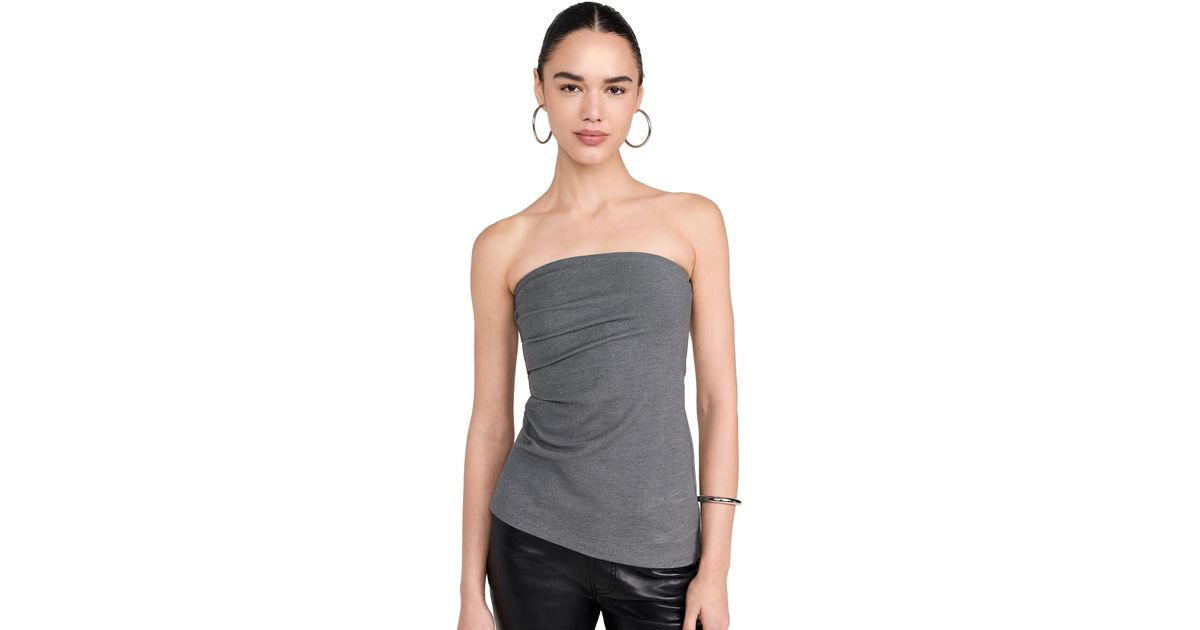 Rag & Bone Irina Shirred Strapless Top in Black | Lyst