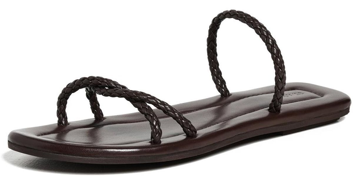 St. Agni Woven Rope Slides in Black | Lyst