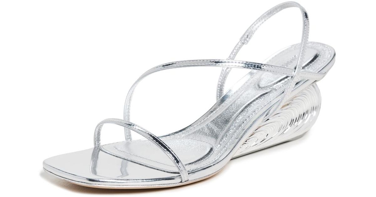 Jonathan Simkhai Bridget Oyster Shell Wedge Sandals in White | Lyst