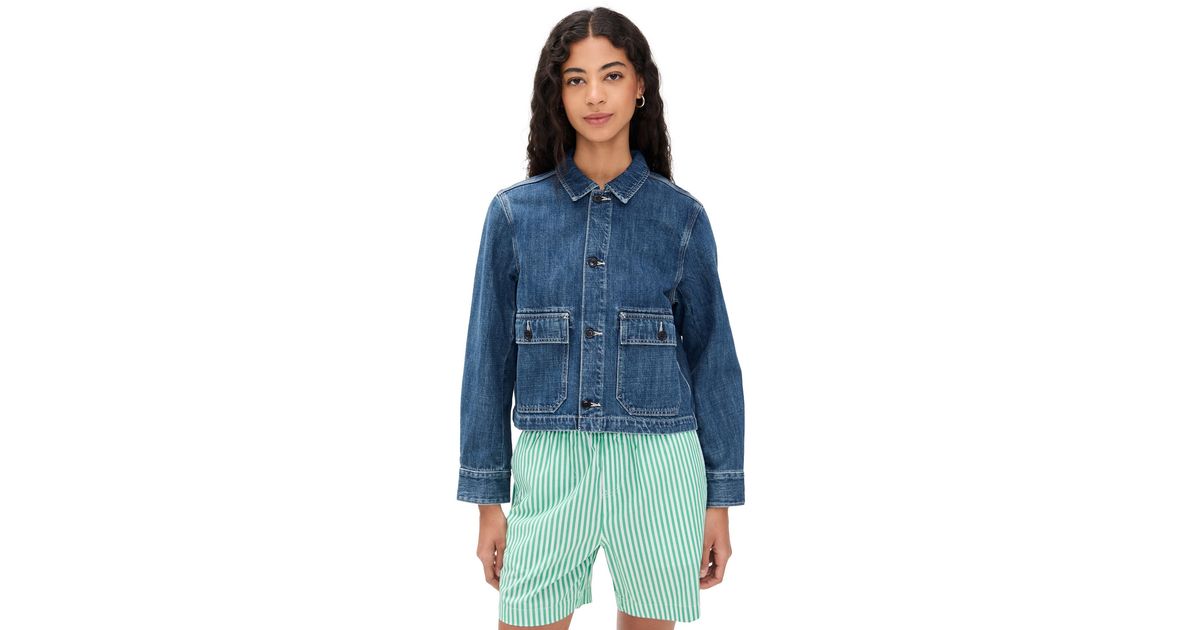 Alex Mill Cropped Jacket in Blue | Lyst