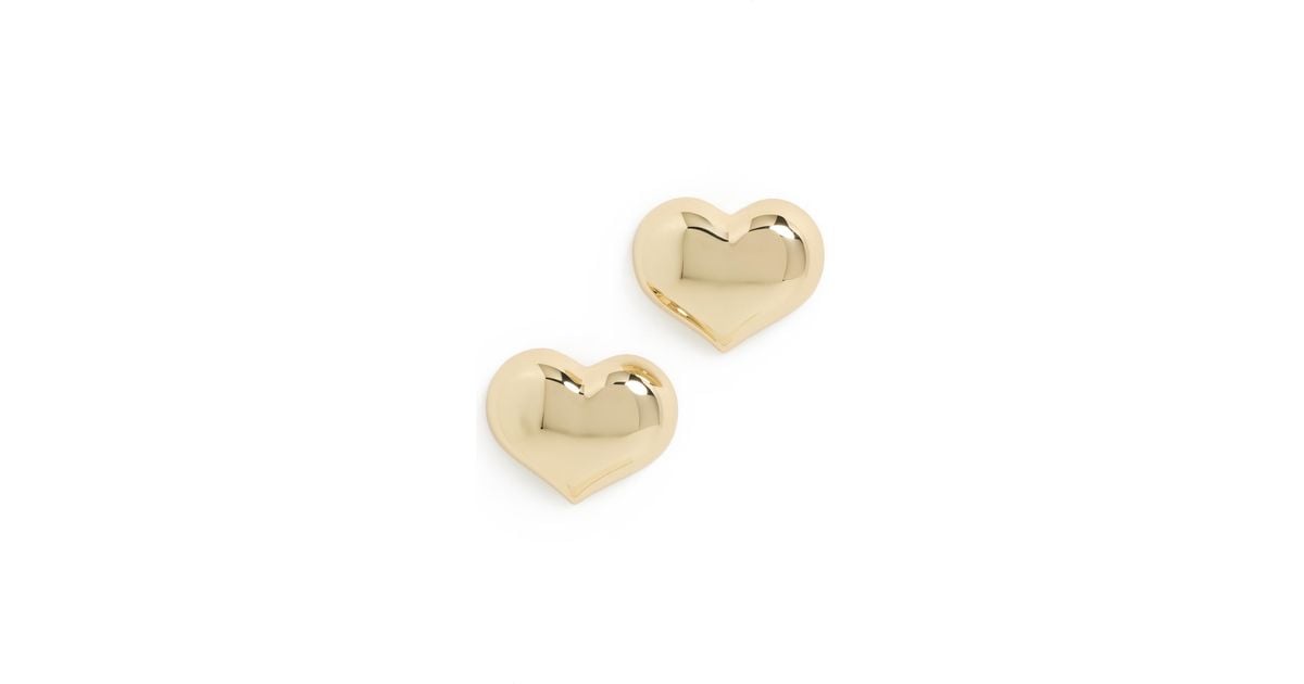 Clare V. Mylar Heart Earrings in White | Lyst