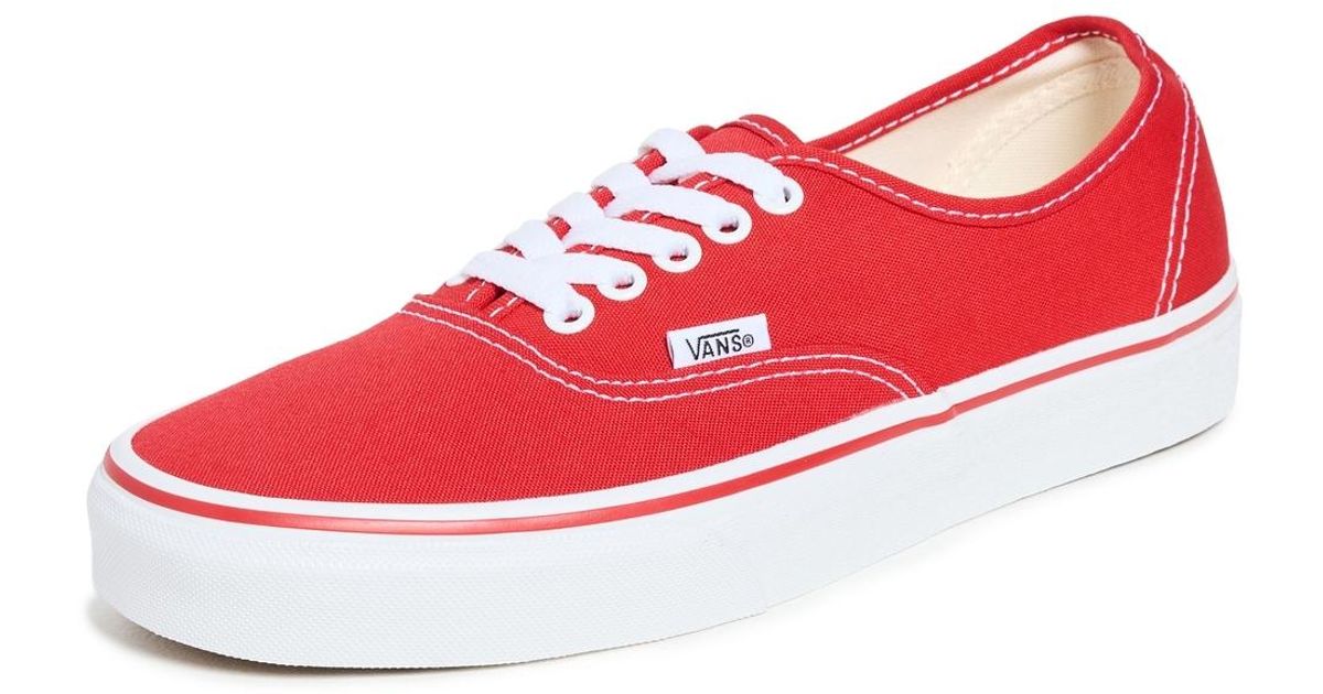 Vans Washed Canvas Comfycush Authentic Shoes in Red | Lyst