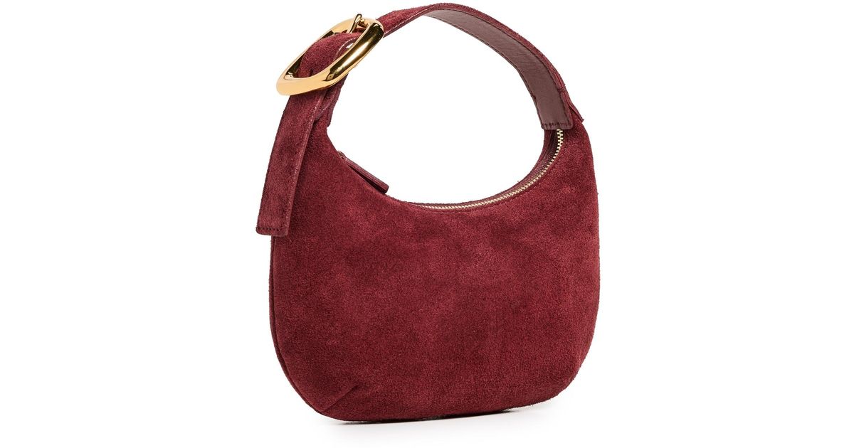 Madewell Suede Micro Buckle Hobo Bag in Red | Lyst