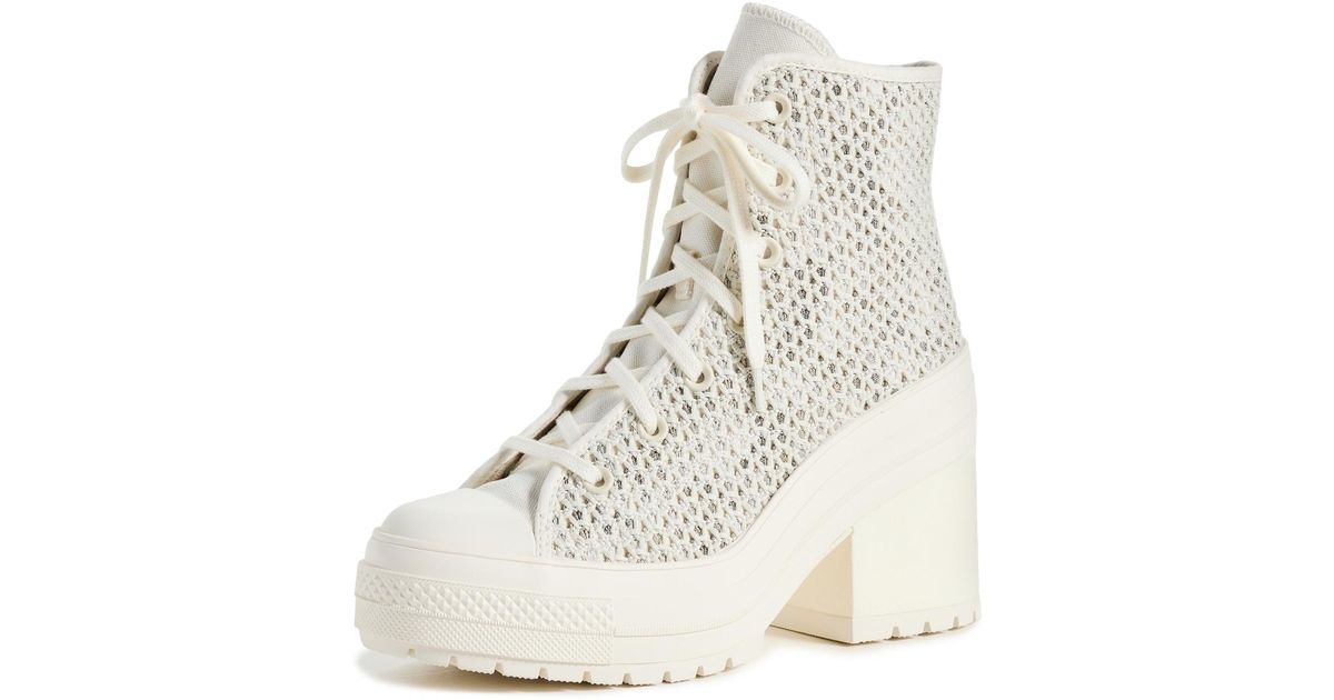 Converse Chuck 70 Deluxe Platform Knit Heels in White | Lyst