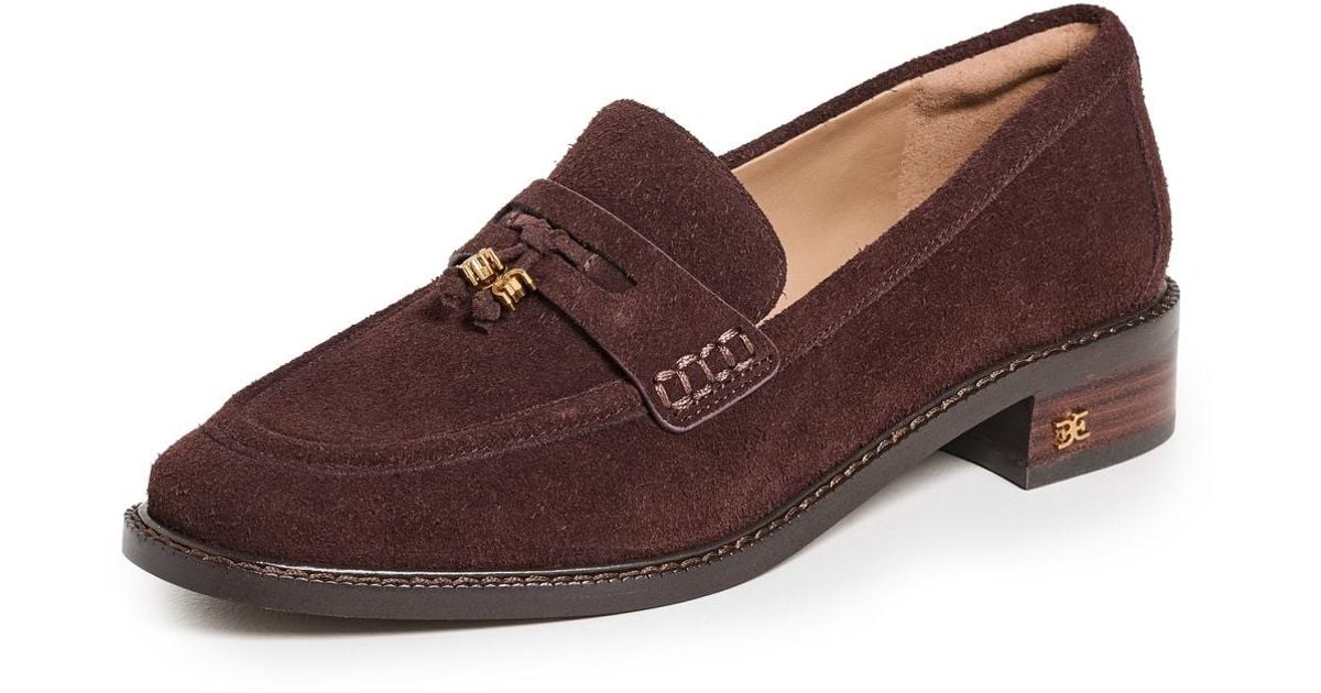 Sam Edelman Denise Suede Loafers in Brown | Lyst