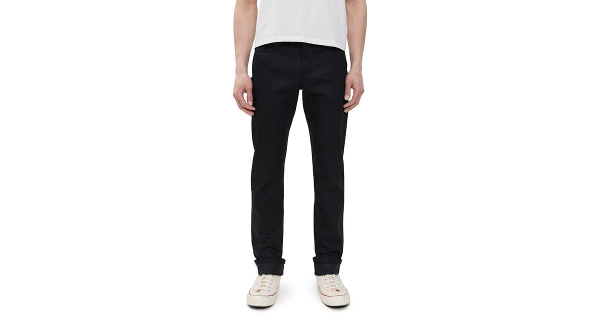 Naked & Famous Weird Guy Cobra Stretch Selvedge Jeans in Black for Men ...