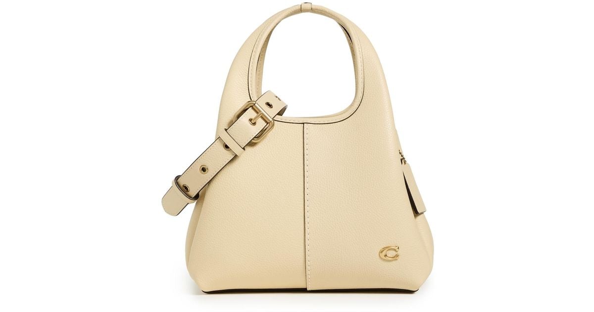 COACH Leather Lana Shoulder Bag in Natural | Lyst