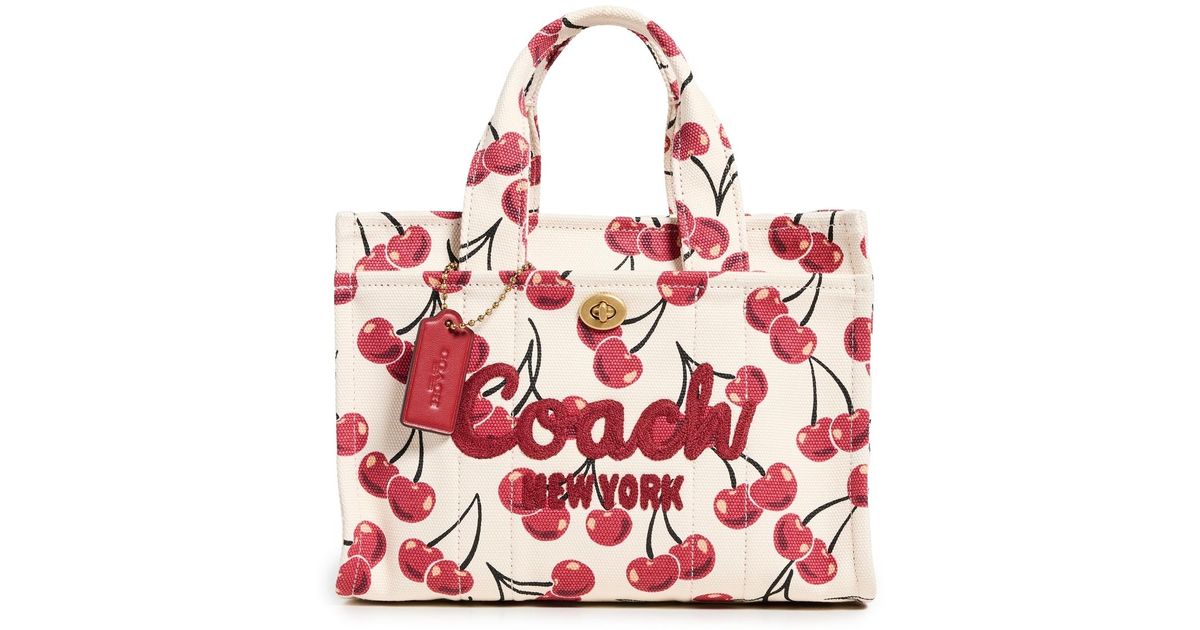 COACH Cherry Print Cargo Tote 26 in Red | Lyst
