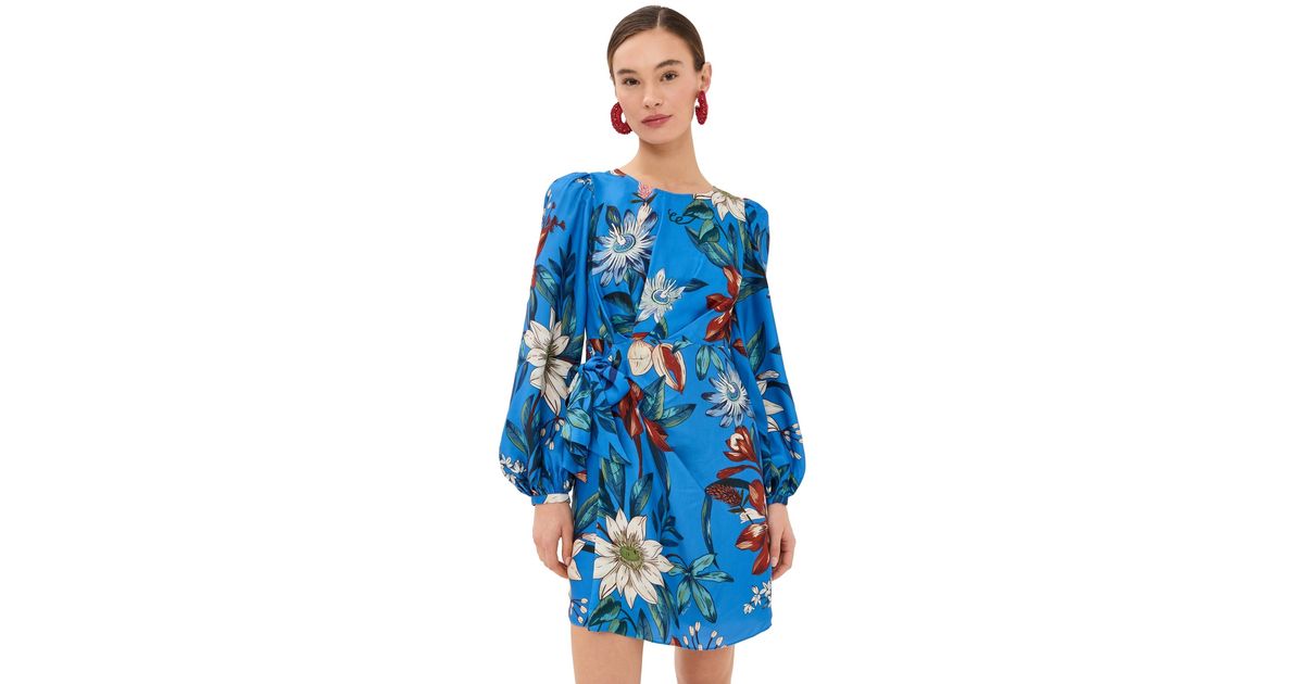 FARM Rio Far Rio Urrea Fower Bue Wrap Ini Dre Bue Urrea Fower in Blue ...