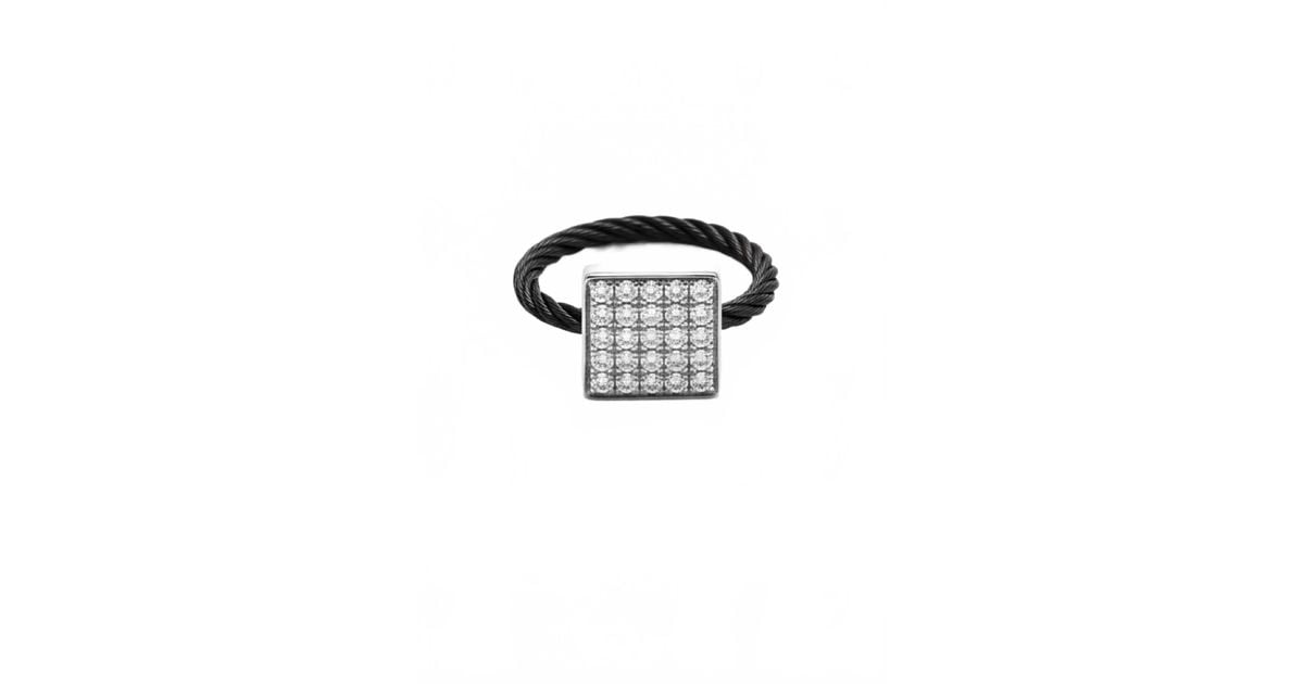 DISC Square Ring in Black | Lyst