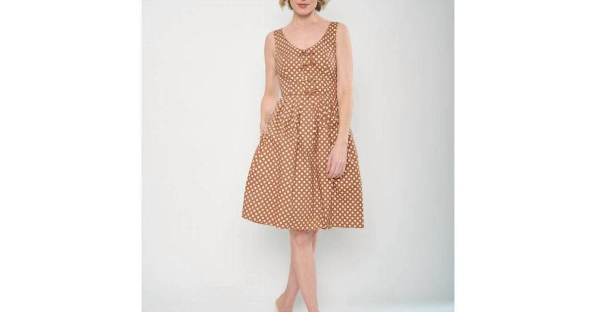 Flora Bea Fabi Dress in Brown | Lyst