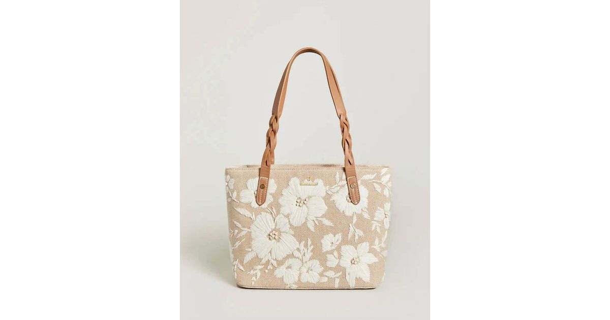 spartina 449 Rory Tote Bag In Parade Raffia Floral in Natural | Lyst