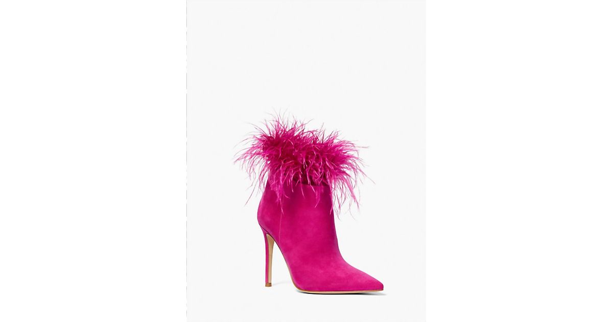 Michael Kors Feather Ankle Boots in Pink | Lyst