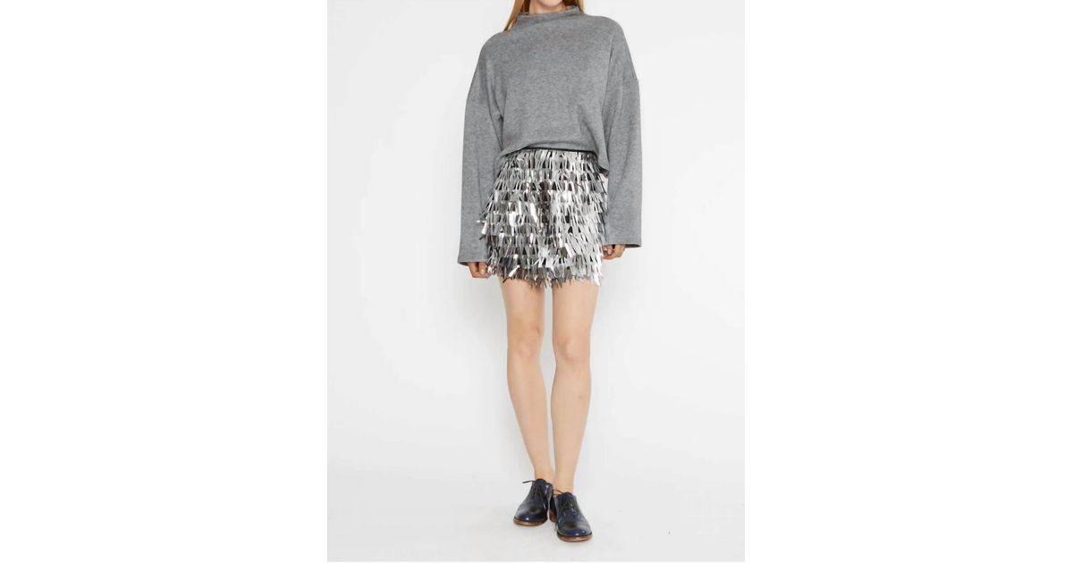Ripley Rader Tinsel Micro Mini Skirt in Gray | Lyst