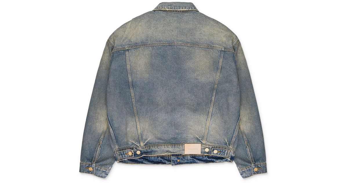 Purple Brand Vintage Dirty Oversized Denim Jackets in Gray for Men | Lyst