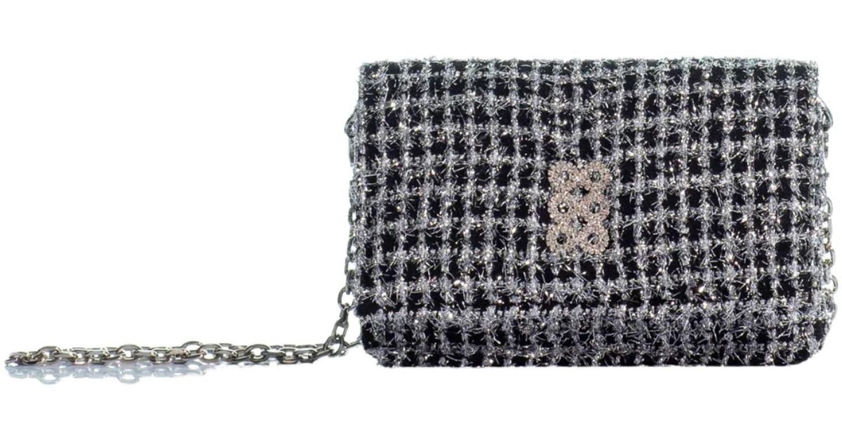 Kooreloo Mini Paris Sparkle Crossbody Bag in White | Lyst