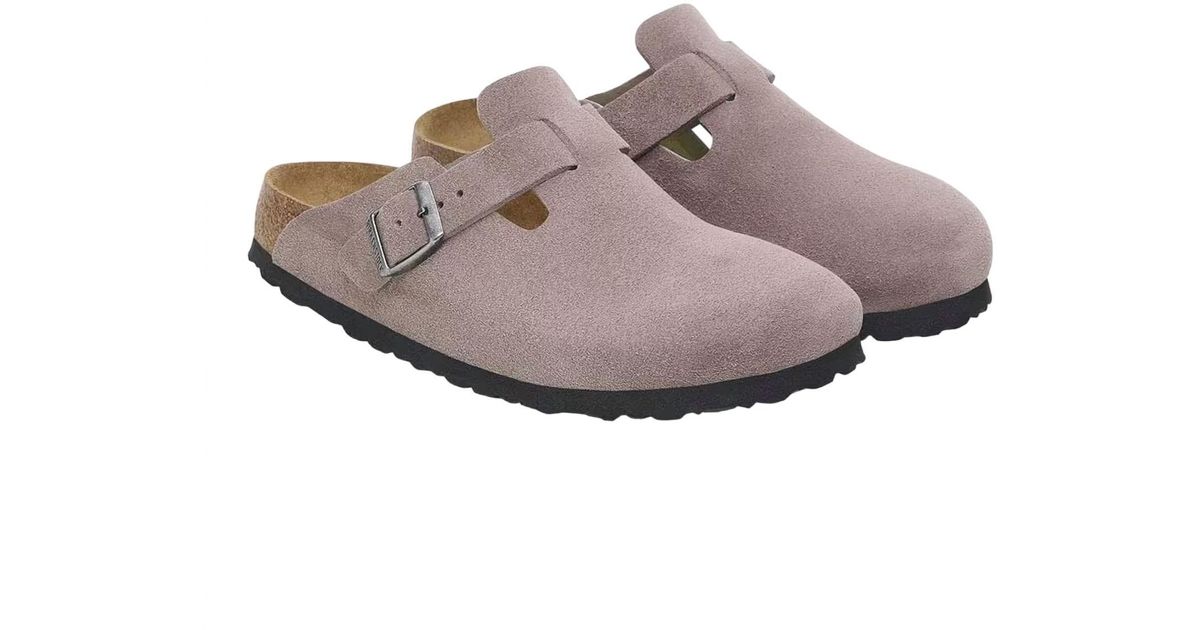 Birkenstock Boston Soft Footbed Clog in Gray | Lyst