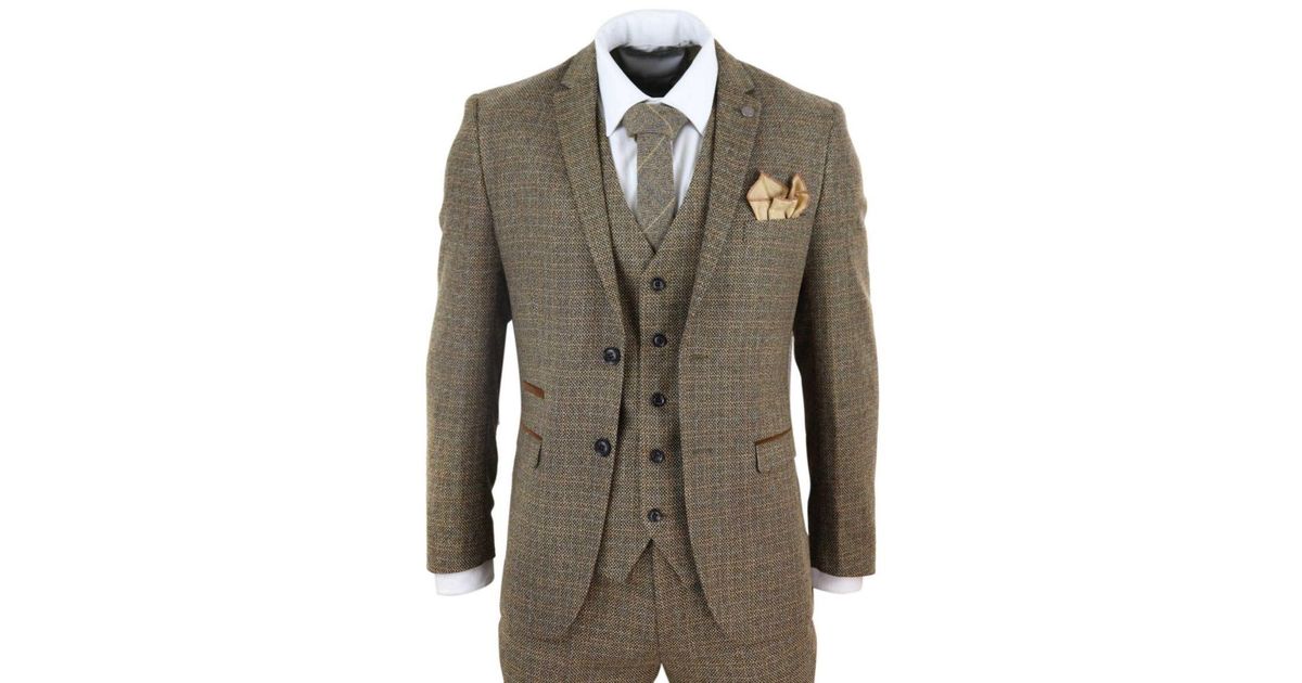 Oliver Tweed 3 Piece Tweed Check Vintage Retro Suit in Green for Men | Lyst