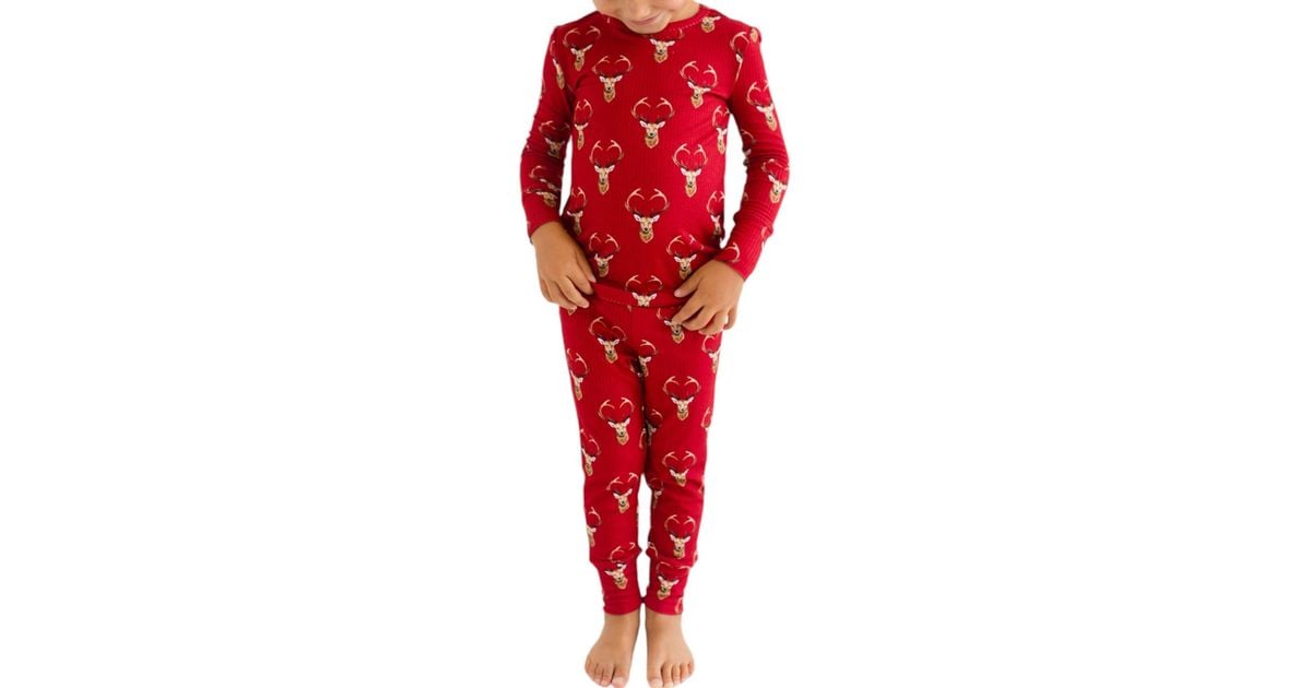 Posh Peanut Girl'S Long Sleeve Basic Pajama Set in Red | Lyst